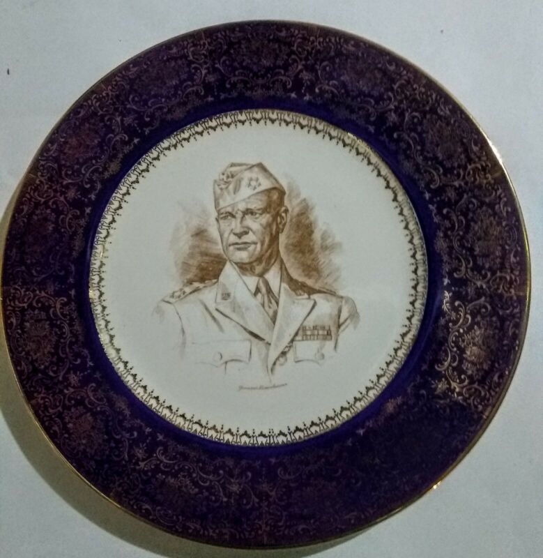 RARE 1940s WWII Genl Dwight D.Eisenhower Plate PRE President IKE ...