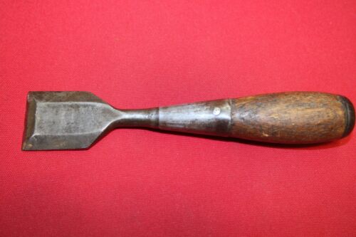 VINTAGE TOOL LARGE WOOD CHISEL WITH WOOD HANDLE 1 1/2 INCH WIDE ...