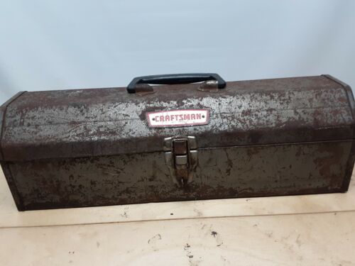 VINTAGE CRAFTSMAN 20" TOMBSTONE STYLE GRAY TOOL BOX -- Antique Price ...