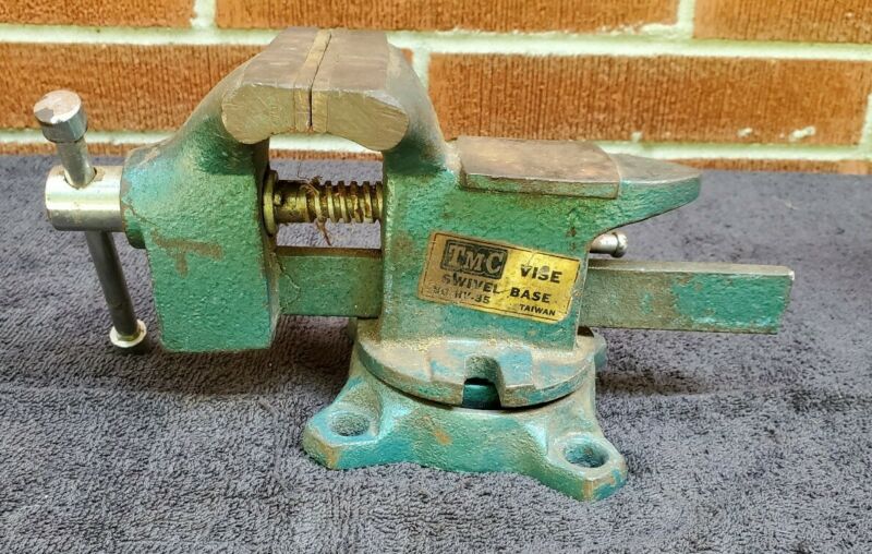 Vintage Antique TMC ANVIL Vise Jaw Swivel Bench Pipe Table Vice vintage ...