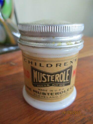 Vintage small jar Musterole Ointment in Milk Glass Jar With Full Paper ...