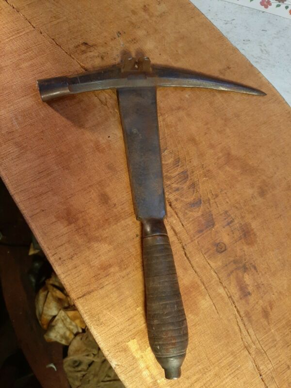 Antique BELDEN MACHINE Co. SLATE ROOFING HAMMER Stacked Leather Handle ...