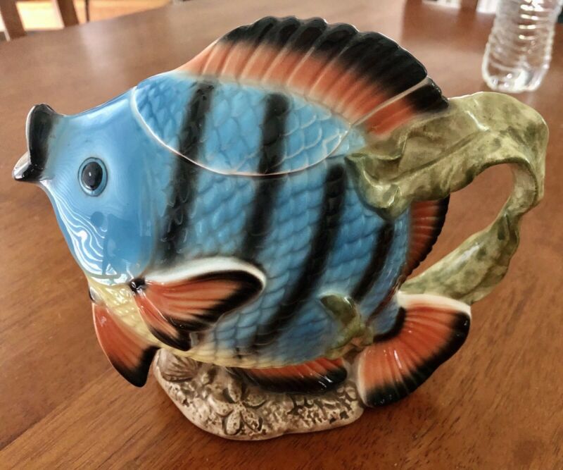Rare Vintage Takahashi San Francisco CA Hand Painted Blue Fish Teapot ... Rare Vintage Takahashi San Francisco CA Hand Painted Blue Fish Teapot ...