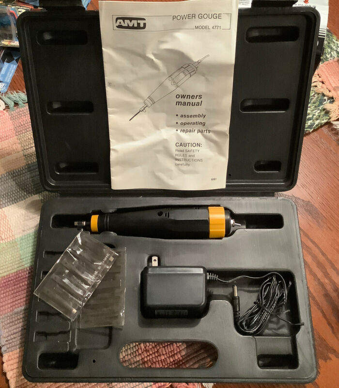 AMT Power Gouge Wood Carving Chisel Tool Electric Carver with 10 Blades ...