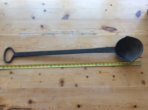 Vtg Cast Iron Extra Large Ladle For Melting Lead Hand Forged -- Antique ...