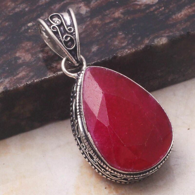 Ruby Ethnic Jewelry Handmade Antique Design Pendant 1.8" AP 35161 ...