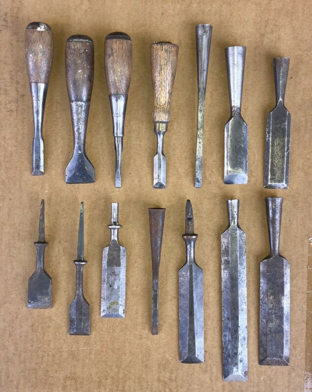 Lot 14 Assorted Wood Working Chisels Restoration Users -- Antique Price Guide Details Page