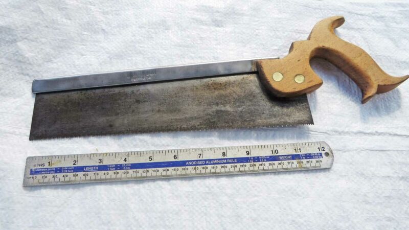Vintage 12" Steel Backed Open Handled Tenon Saw by BURNT TREE WORKS ...