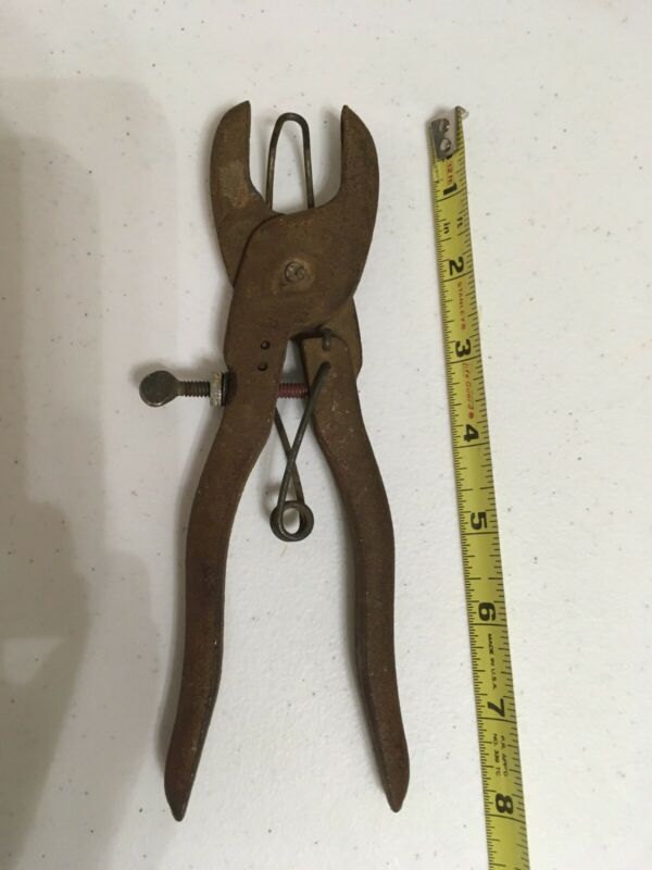 Vintage Humane Brand Hog Ring Pliers Spring Loaded Livestock Tool ...