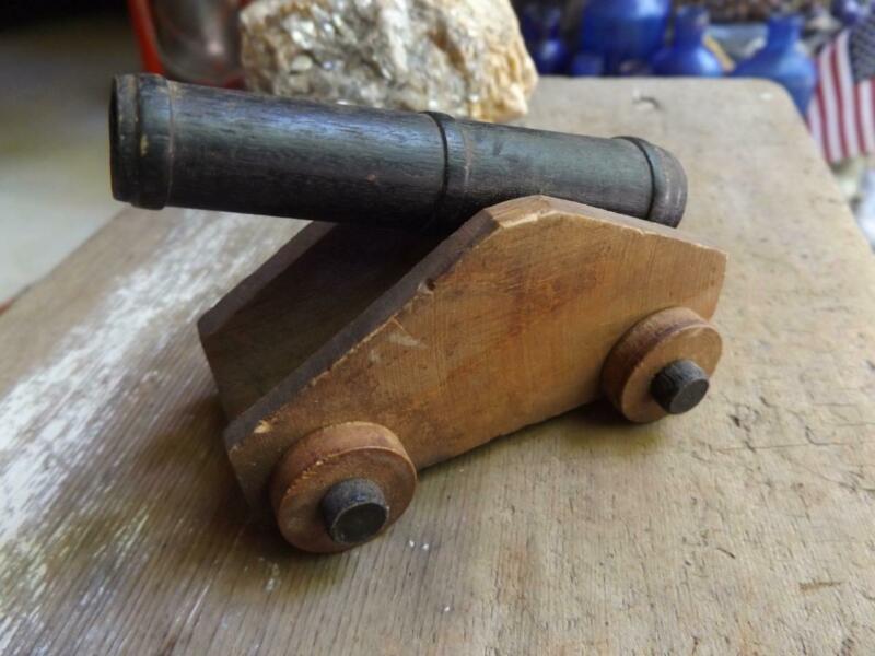 Small Old Primitive Vintage Wood Cannon Toy Hand Made Shriner ? NH Mark ...