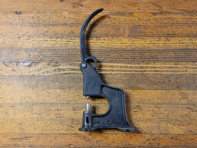 Vintage Tools REX Rivet Tool Cast Iron Spring Press Punch Riveter ...