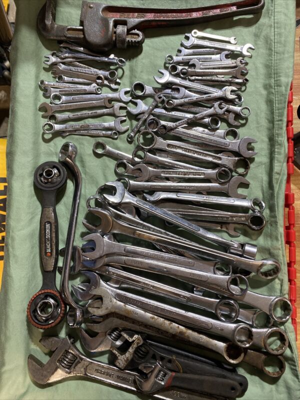 23 Lbs. lot of 67 vintage wrenches Truecraft Allied Pittsburgh Sears ...
