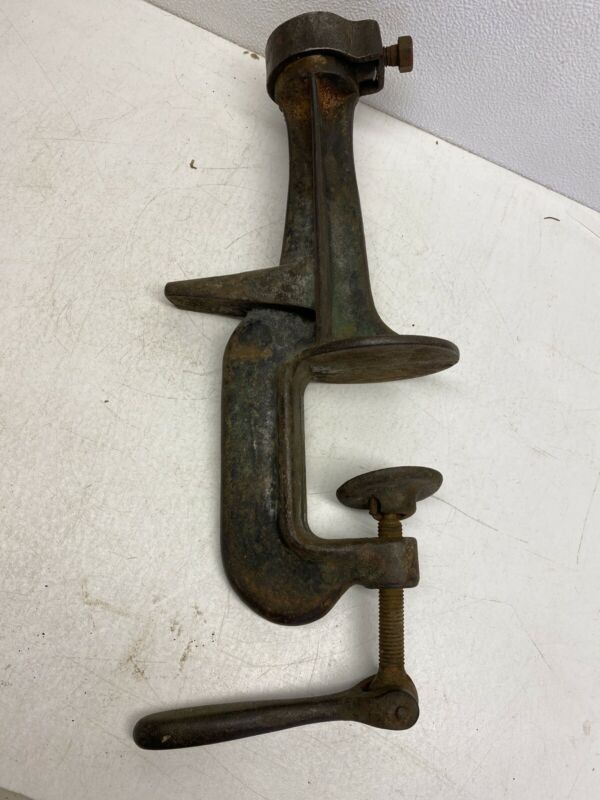 Antique Blacksmith, Tinsmith Vice / Clamp Shop Tool Holder -- Antique ...