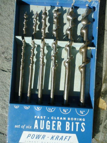 Vintage Montgomery Wards Powr-Kraft Wardmaster Auger Bit Set - original ...