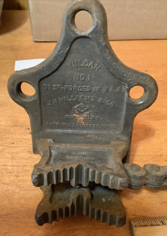 Vintage JH Williams Vulcan No. 1 Pipe Chain Vise Clamp -- Antique Price ... Vintage JH Williams Vulcan No. 1 Pipe Chain Vise Clamp -- Antique Price ...