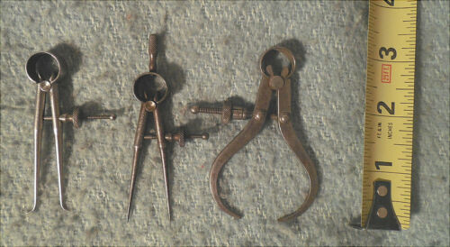 Three Starrett 3" Yankee Spring Calipers Inside Outside Dividers Made ...