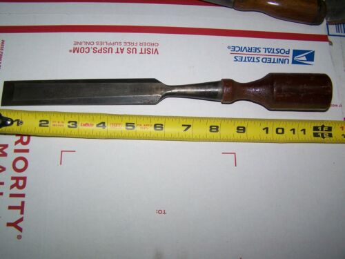 VINTAGE STANLEY WOOD CHISEL WITH WOODEN HANDLE 1" WIDE EXCELLENT ...