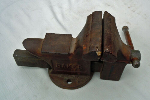 Vintage Baker 3-1/2" Anvil Style Bench Vise w/Small Pipe Jaws ...