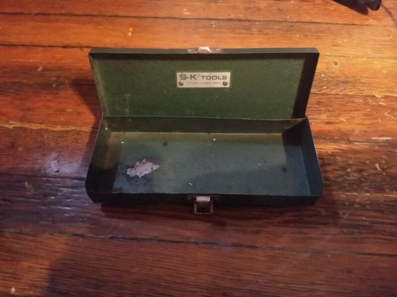 Vintage S-K Tools Socket Set Green Metal Box SK 8 3/4" X 3 5/8" BOX ...
