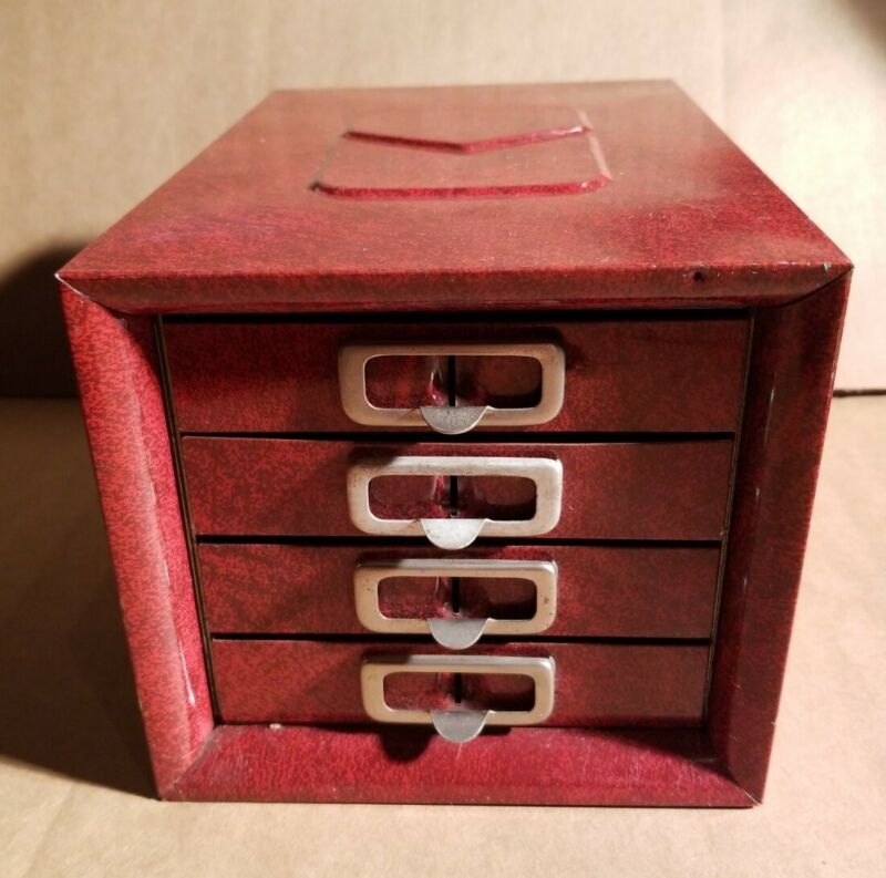 Vintage 4 Drawer Small Parts Metal Cabinet Organizer Sewing Keys ...