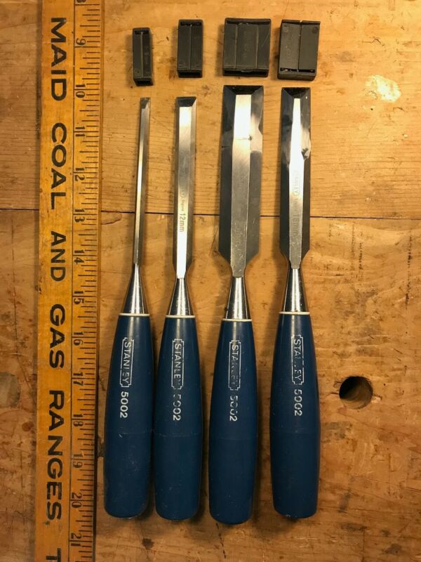Vintage Stanley No.5002 Bevel Edge Chisel Set, 6mm, 12mm, 18mm, 25mm ...