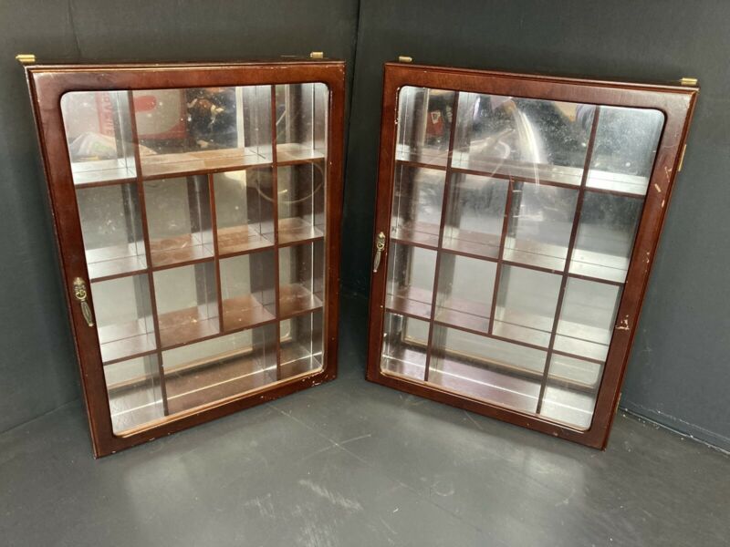 Two Vintage Mirror Backed Display Cases -- Antique Price Guide Details Page