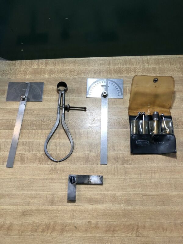 Group Used Craftsman Machinist Tools, Square, Calipers, Wiggler/Center ...