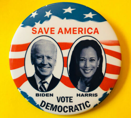 3" Biden/Harris Save America Vote Democratic Political Campaign Pinback ...