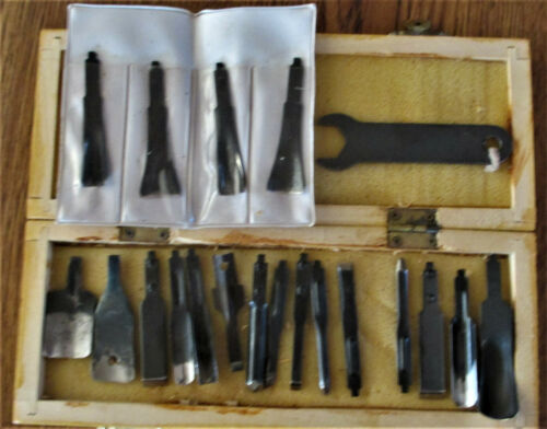 RYOBI 19 PIECE BLADE AND WOOD CHISEL SET IN WOOD BOX. -- Antique Price ...
