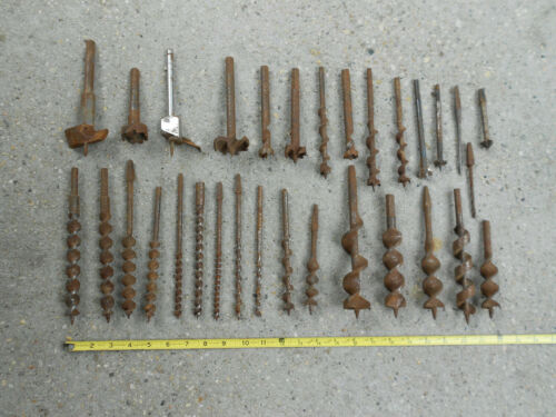 Vintage Mix Lot 31 Brace Breast Drill Auger Bits Wood Work Tool USA ...