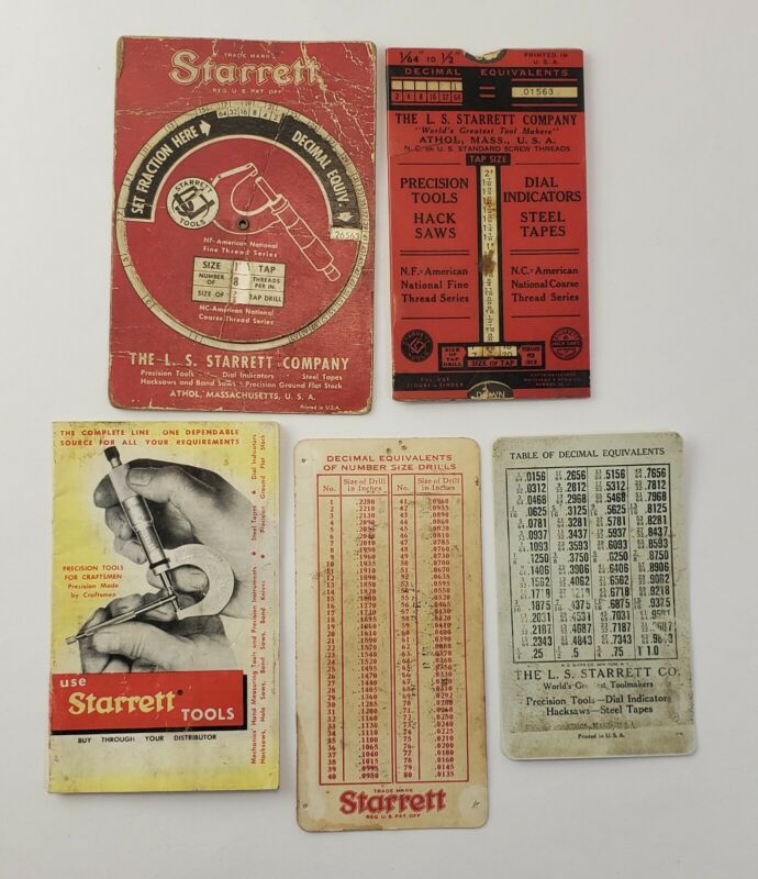 Lot Vintage Starrett Gauges Tools Charts & Booklets -- Antique Price ...