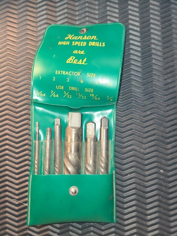 ACE HANSON SCREW EXTRACTORS POUCH SET 6 Piece S45P VINTAGE USA TOOLS ...