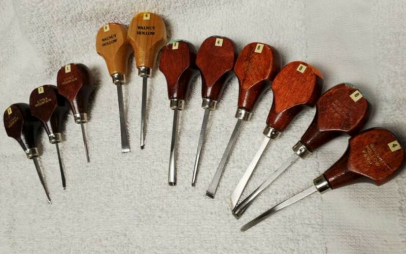 11 Piece Palm Woodcarving Lot Chisels Gouges Woodworking -- Antique ...