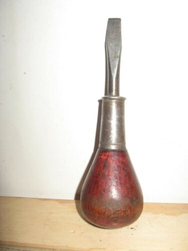 Vintage Wood Handle Stubby Flat Head Screwdriver - 5 1/2" Long - NICE ...