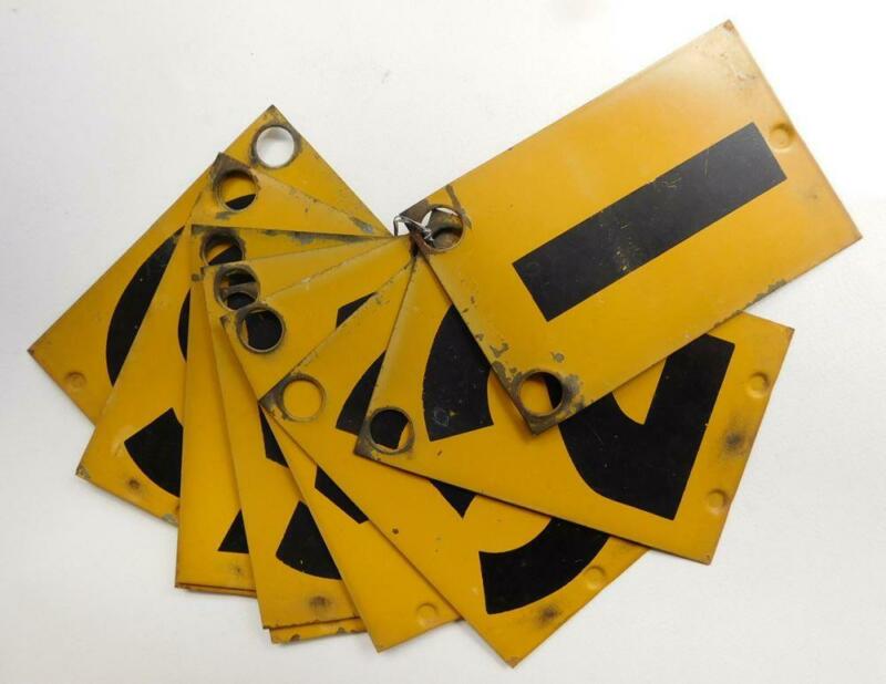 Vintage Enamel Industrial Metal Numerals Number flip Signs 1 to 10 ...