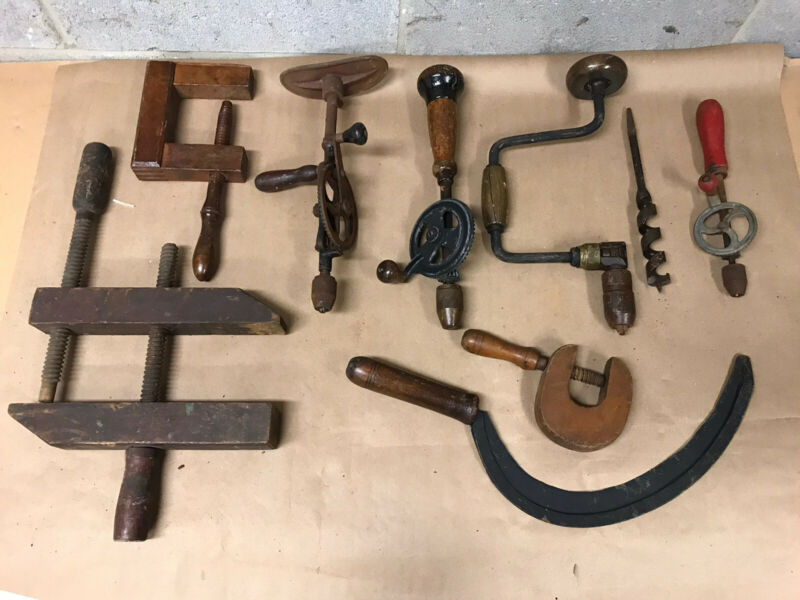 lot of vintage Tools Hand Drills clamps -- Antique Price Guide Details Page