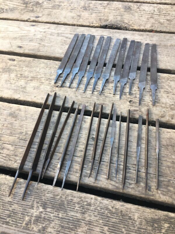 OLD USED VINTAGE TOOLS 27 METAL FILES NICHOLSON RIFLING BLACKSMITH GUN ...
