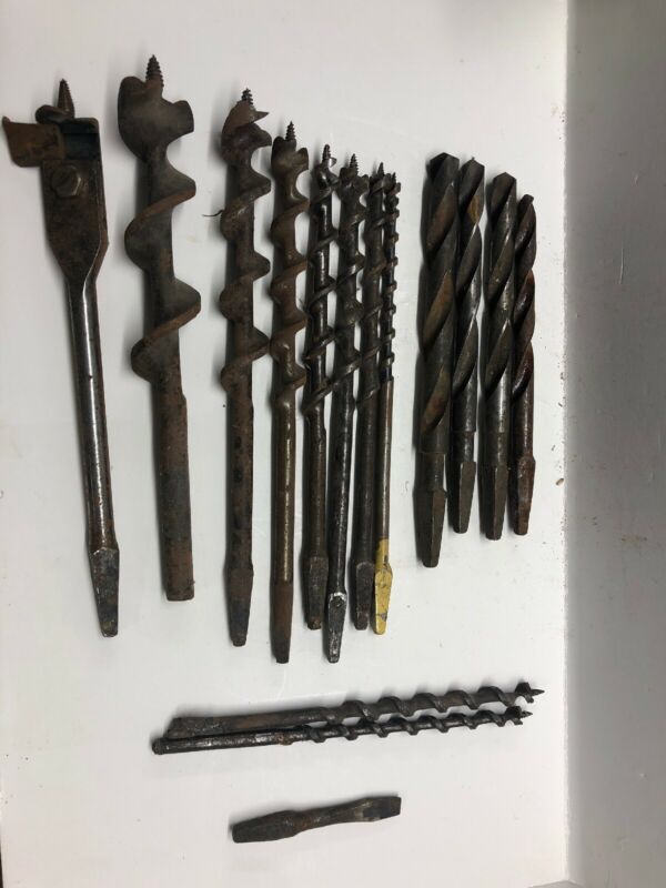 VINTAGE Hand Drill Auger Drill Bits and Metal Drill Bits -- Antique ...