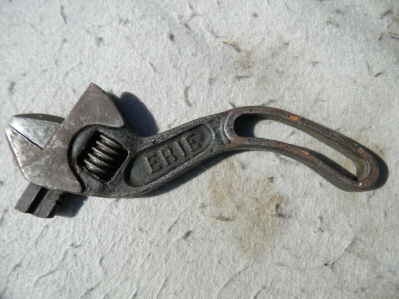 HEAVY DUTY "ERIE" 8-inch CURVED HANDLE ADJUSTABLE WRENCH -- Antique ...