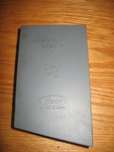 Vintage HUOT Metal Drill Index Box Case Tiered with 29 Drill Bits ...