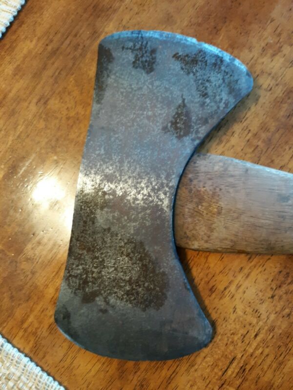 PLUMB 3 2 DOUBLE BIT AXE HEAD VINTAGE MADE IN USA LOGGING CAMP CABIN BUSHCRAFT -- Antique Price ...