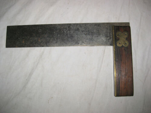 Antique Vintage 11 1/2" Wood & Brass Carpenters Square Tool -- Antique ...