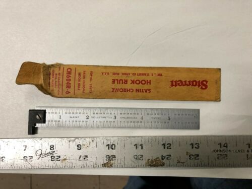 MACHINIST TOOLS LATHE MILL Machinist Starrett Satin Steel Hook Scale ...
