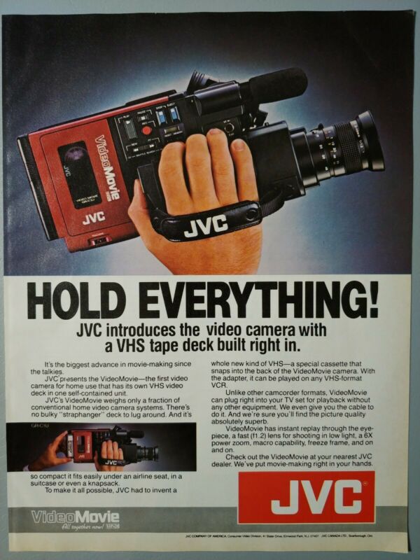 1984 Vintage PAPER PRINT AD JVC video camera VHS tape deck VCR ...
