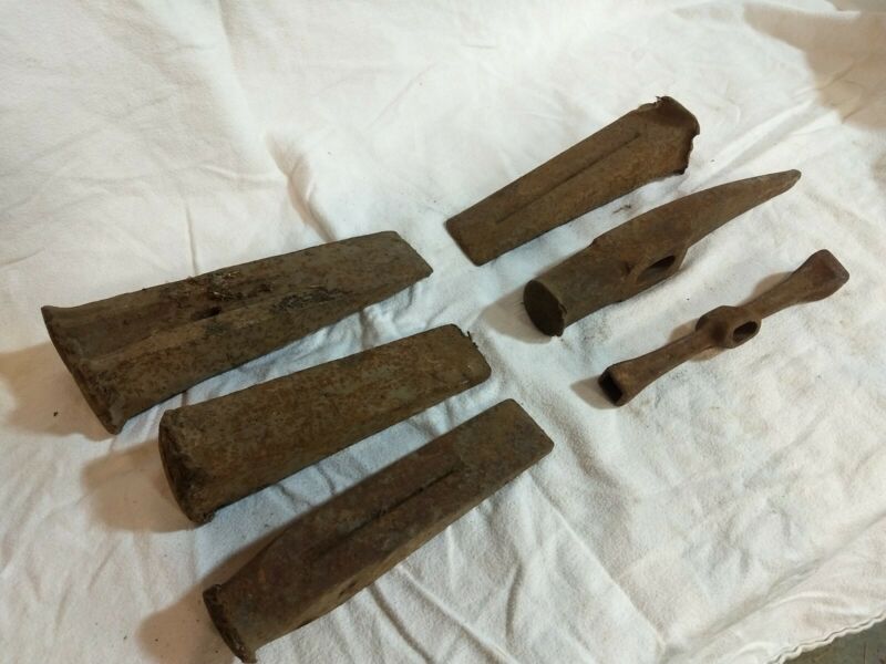 Lot of 4 Vintage Wood Splitting Cutting Steel Wedges Logging Firewood ...