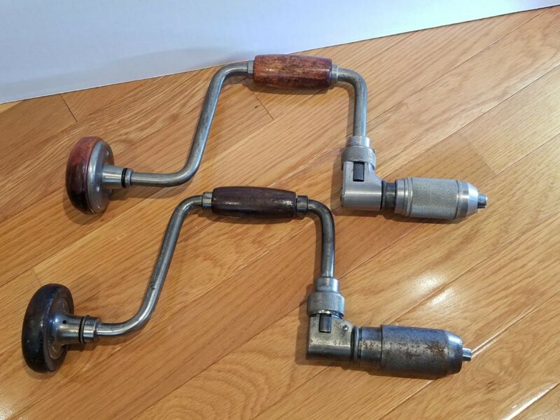 2 Vintage Hand Drills - brace -- Antique Price Guide Details Page