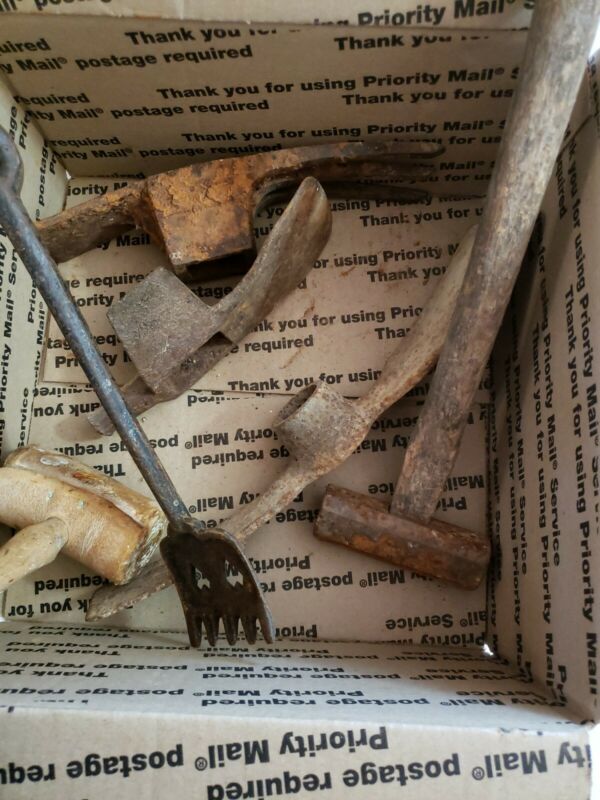 Antique Cast Iron Grub Hoe Pick Axe Head Vtg Rustic Farm Garden Mining ...