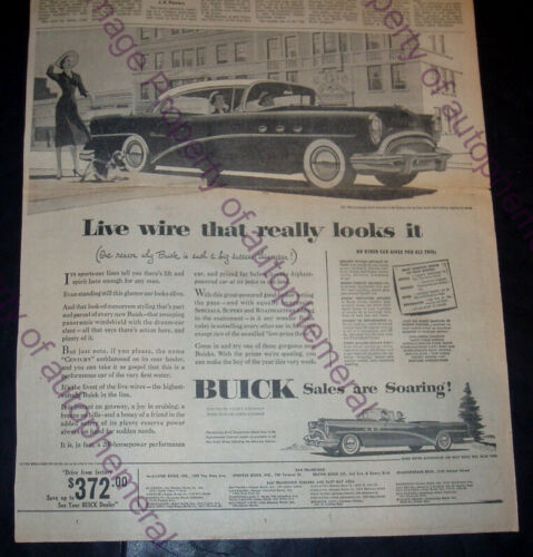 1954 BUICK CENTURY Riviera Hardtop & Convertible 15x17" Original ...