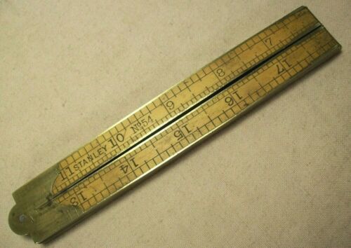 1900''s~STANLEY RULE & LEVEL CO.~No. 54~ANTIQUE BOXWOOD & BRASS 24 ...