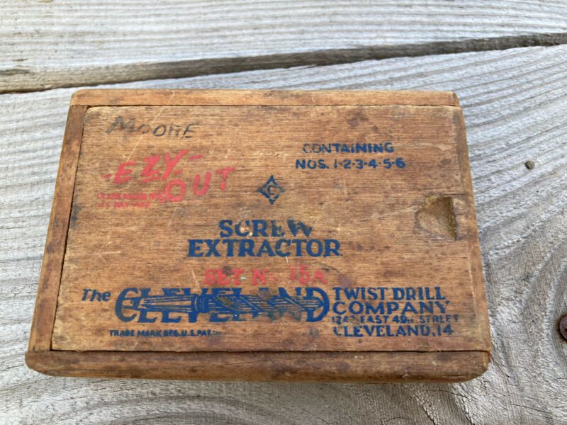 EZY OUT screw extractor box set 15A CLEVELAND TWIST DRILL CO VINTAGE ...